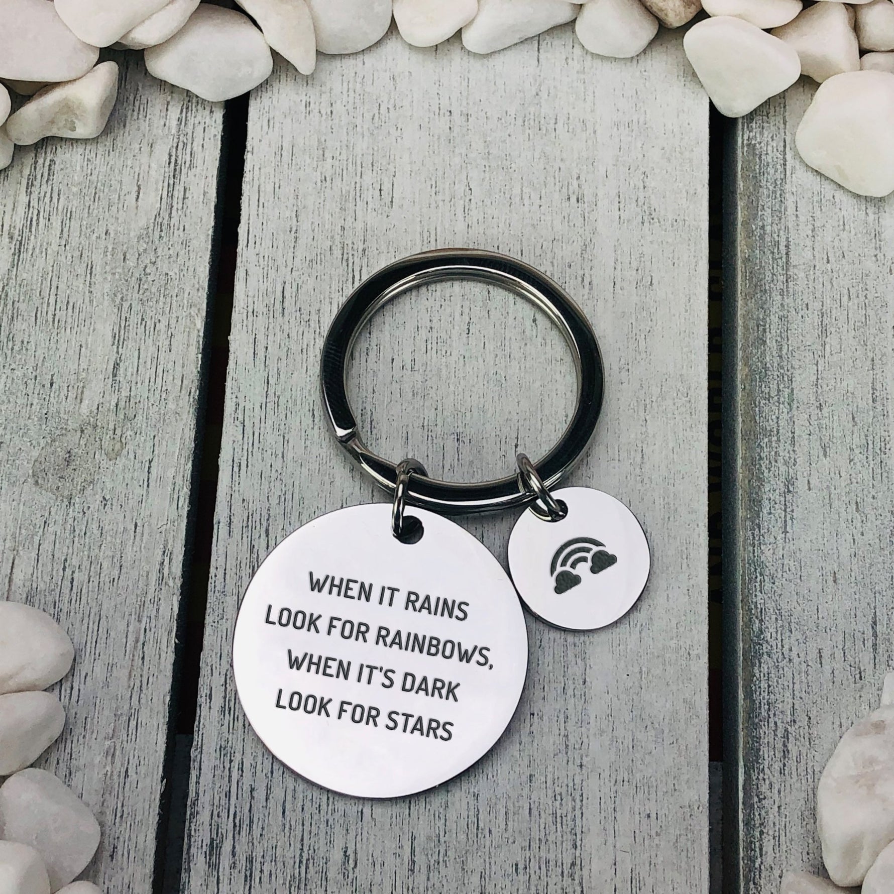 Always Look for Rainbows Keychain