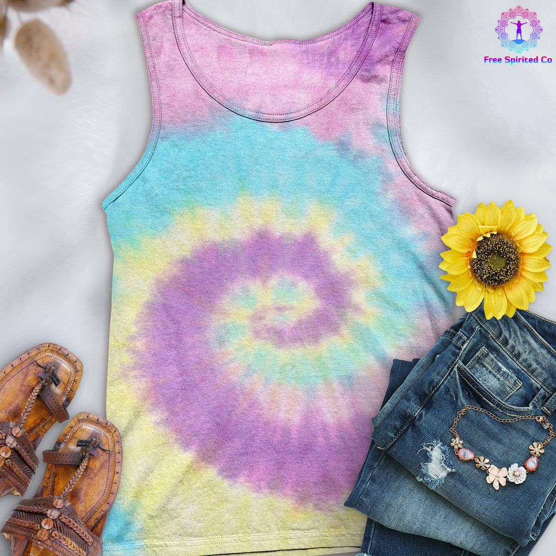 Fun Look with the Jellybean Hand-Dyed Tank Top